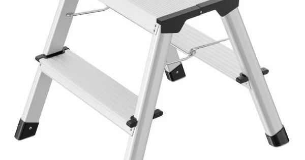 Folding step bench D60 StandardLine / aluminium / 2x2 steps - 034442701