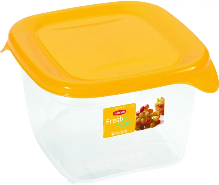 Food container square 1,2L Fresh&Go yellow - 0800560007
